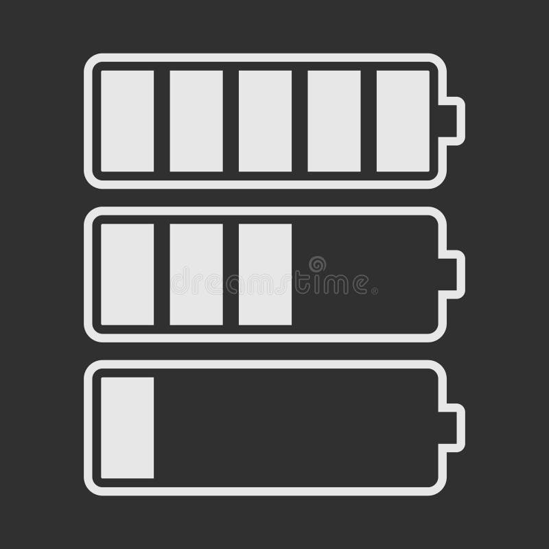 Battery Charge Level Icon Set Stock Illustration - Illustration of ...
