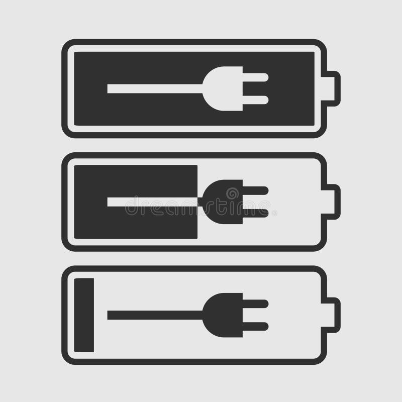 Battery Charge Level Icon Set Stock Illustration - Illustration of icon ...