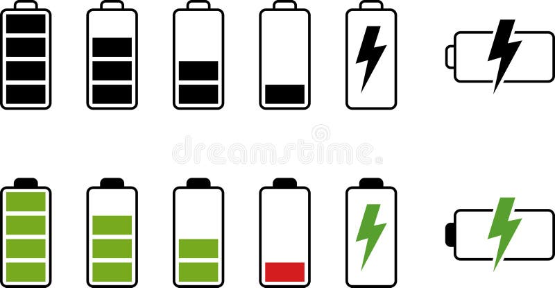 Battery Charge Level Indicator. Battery Icon Set, Flat Battery Icon ...