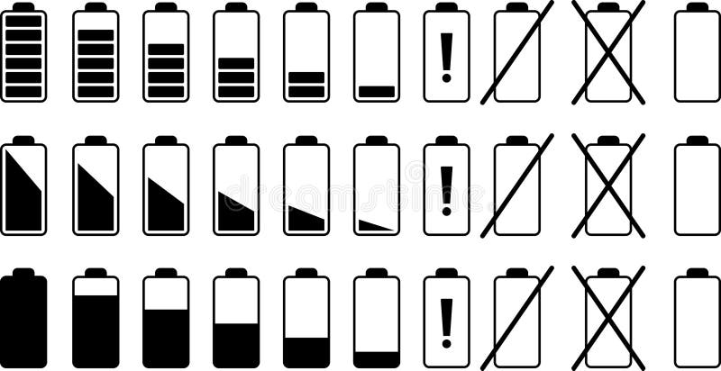 Battery Charge Level Indicator. Battery Icon Set, Flat Battery Icon ...
