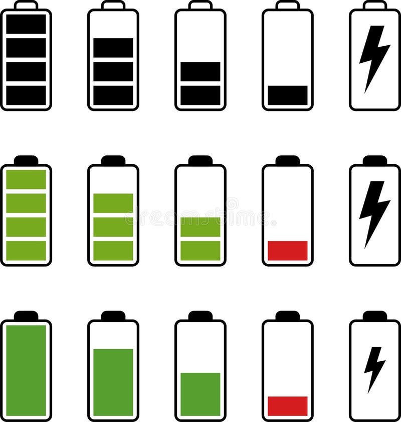 Battery Charge Level Indicator. Battery Icon Set, Flat Battery Icon ...