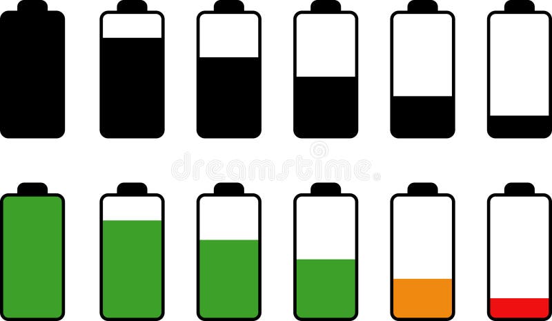 Battery Charge Level Indicator. Battery Icon Set, Flat Battery Icon ...