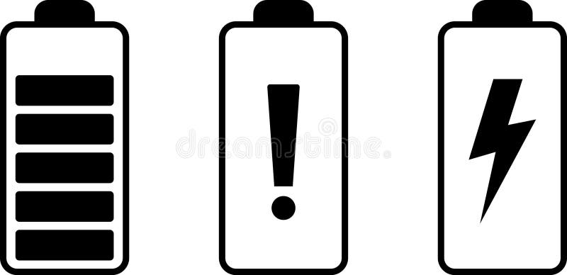 Battery Charge Level Indicator. Battery Icon Set, Flat Battery Icon Vector Illustration Stock ...