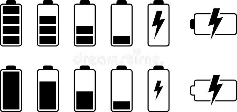 Battery Charge Level Indicator. Battery Icon Set, Flat Battery Icon ...