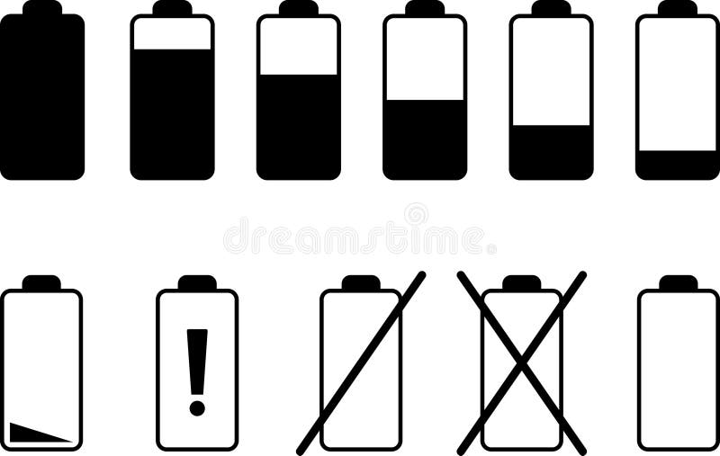 Battery Charge Level Indicator. Battery Icon Set, Flat Battery Icon ...