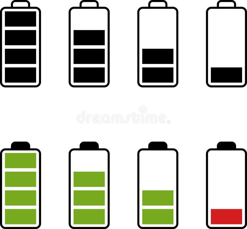 Battery Charge Level Indicator. Battery Icon Set, Flat Battery Icon ...