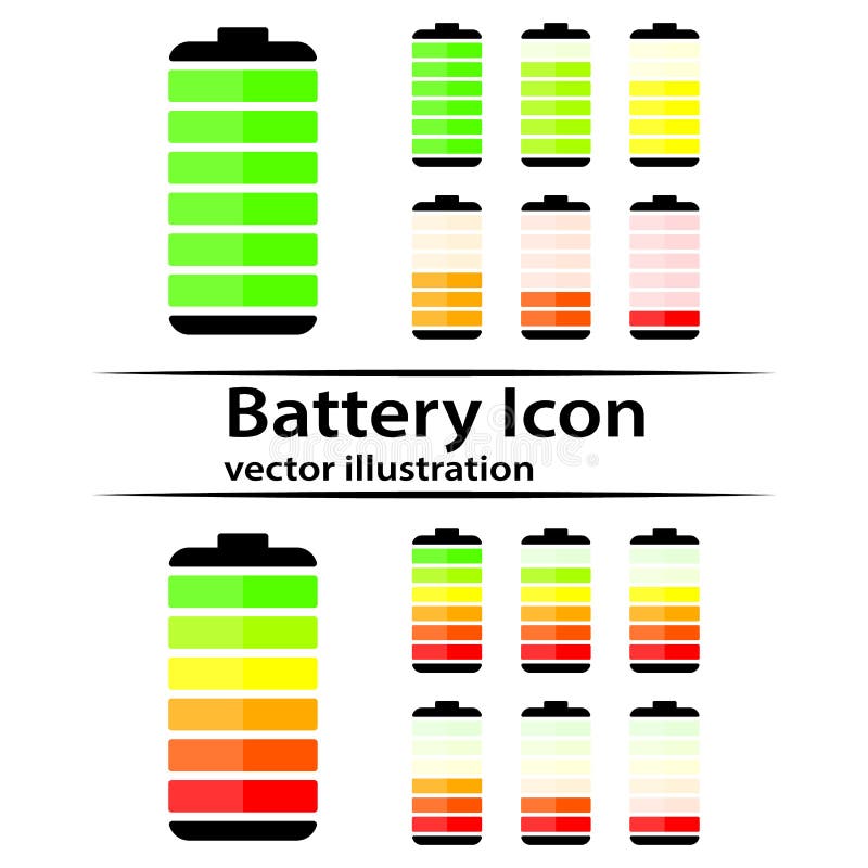 Battery Charge Level Indicator Icons Stock Vector - Illustration of ...