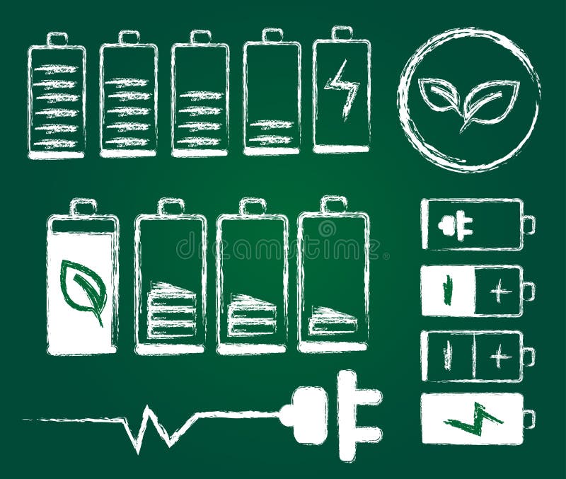 Battery Charge Level Indicators Stock Vector - Illustration of green ...