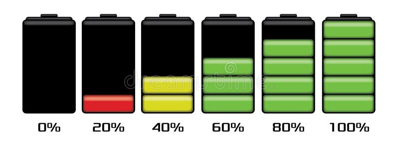 Battery Charge Level Set Illustration Stock Illustration - Illustration ...