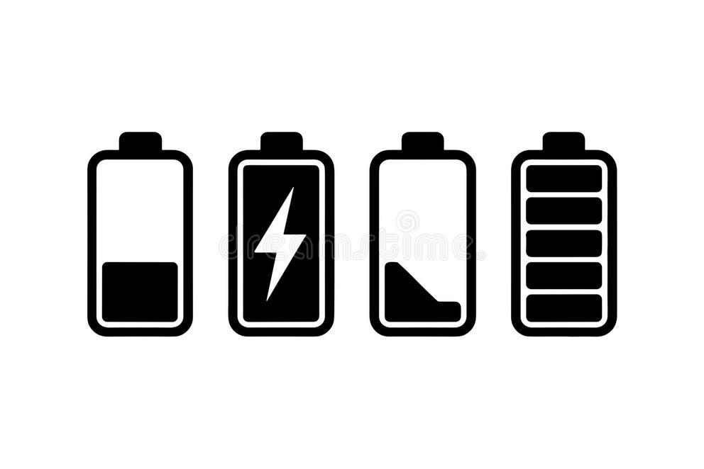 Battery Charge Levels Low Charging Medium and Full Capacity Vector ...