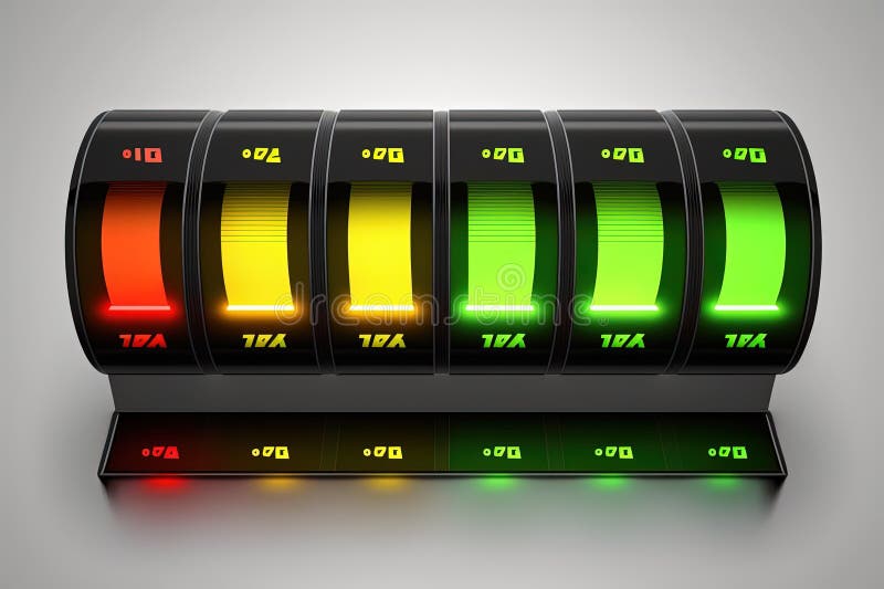 Battery Charge Status Isolated on White. Level Indicator, Energy Stock ...