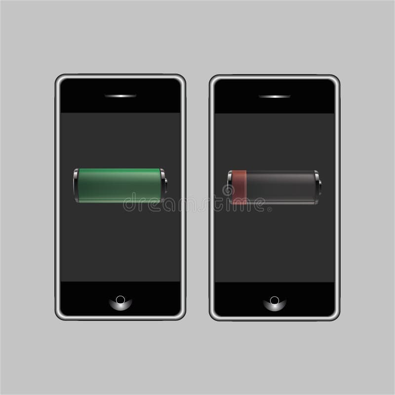 Battery Charge Status, Set of Vector Illustration Stock Vector ...