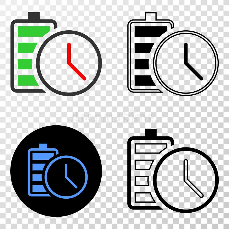Battery Charge Time Vector EPS Icon with Contour Version Stock Vector ...
