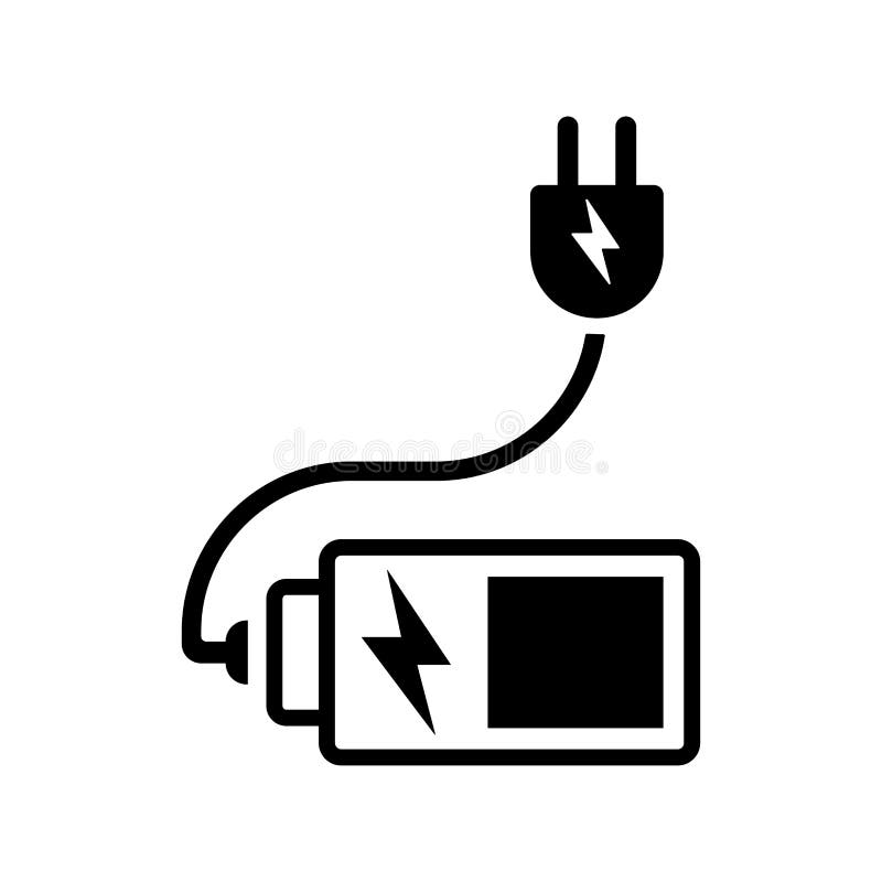 Battery, Charger Connected Icon Stock Illustration - Illustration of ...