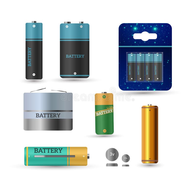 Battery Charger with Finger Low Batteries and Indicators, High Vector ...