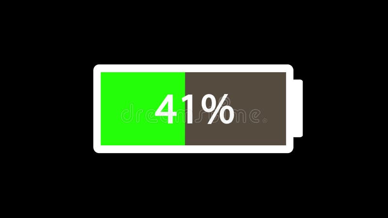 Battery Charging Animation on Black Screen. Animation of Mobile Battery ...