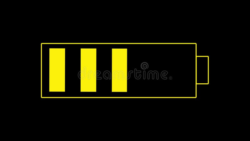 Battery Charging Animation Dashed Yellow Color, Dash Animated Battery ...