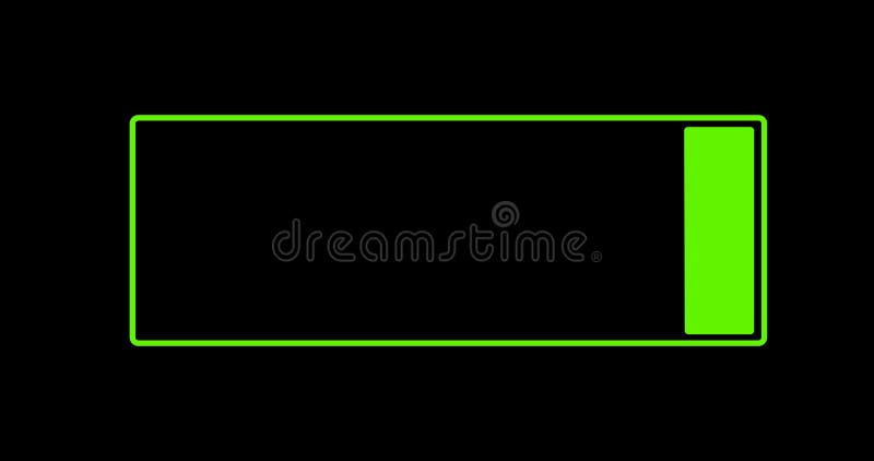 Battery Charging Animation. Loading Progress Bar with Red and Green ...
