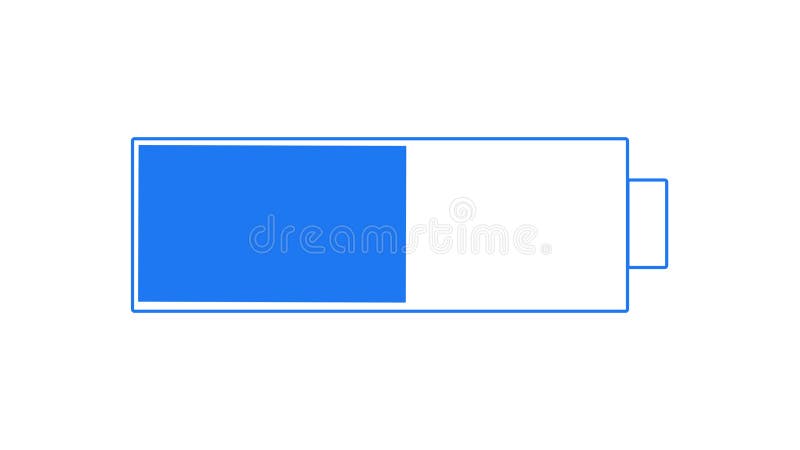 Battery Charging Animation Solid Blue Color, Animated Battery Icon ...