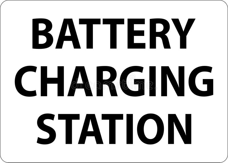 Battery Charging Area Sign Battery Charging Station Stock Vector ...