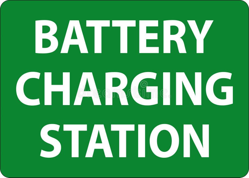 Battery Charging Area Sign Battery Charging Station Stock Vector ...
