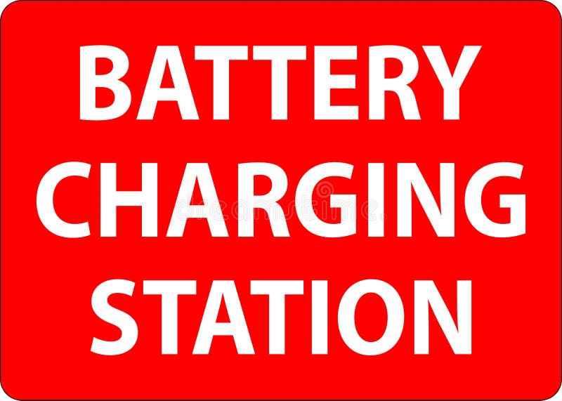 Battery Charging Area Sign Battery Charging Station Stock Vector ...