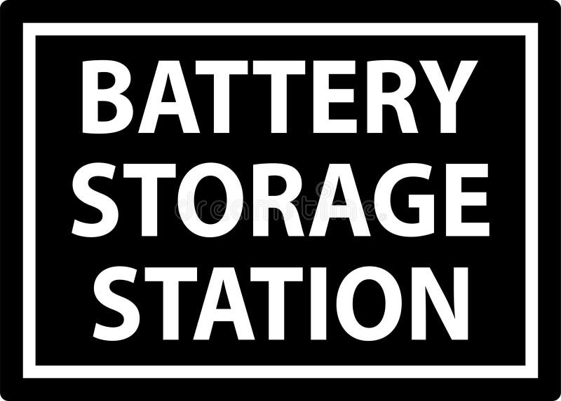 Battery Charging Area Sign Battery Storage Station Stock Vector ...