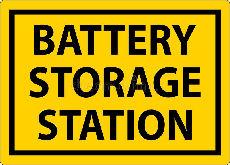 Battery Charging Area Sign Battery Storage Station Stock Vector ...