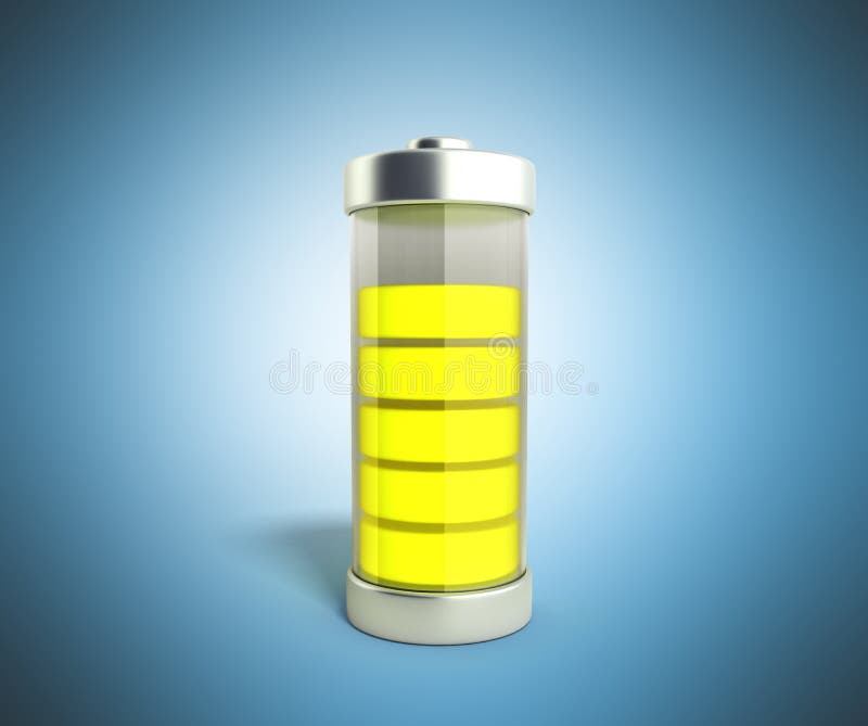 Battery Charging Battery Charge Level Indicators on Blue 3d ...