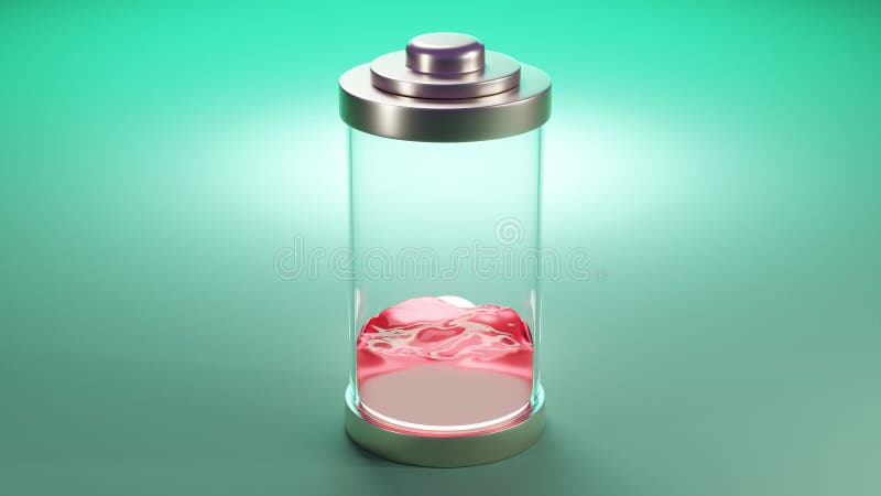 Battery Charging and Discharging. 3d Animation Loop Stock Footage ...