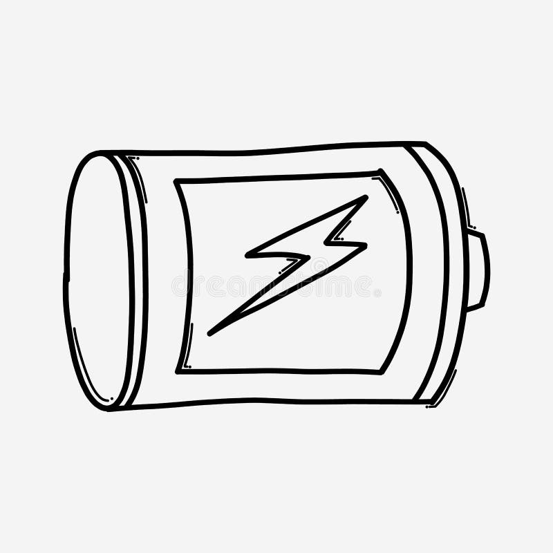 Battery Charging Doodle Vector Icon. Drawing Sketch Illustration Hand ...