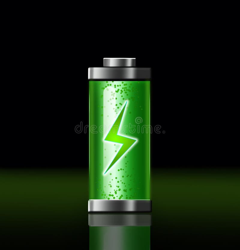 Battery Charging Icon on Blue Background. Illustration Stock Image ...