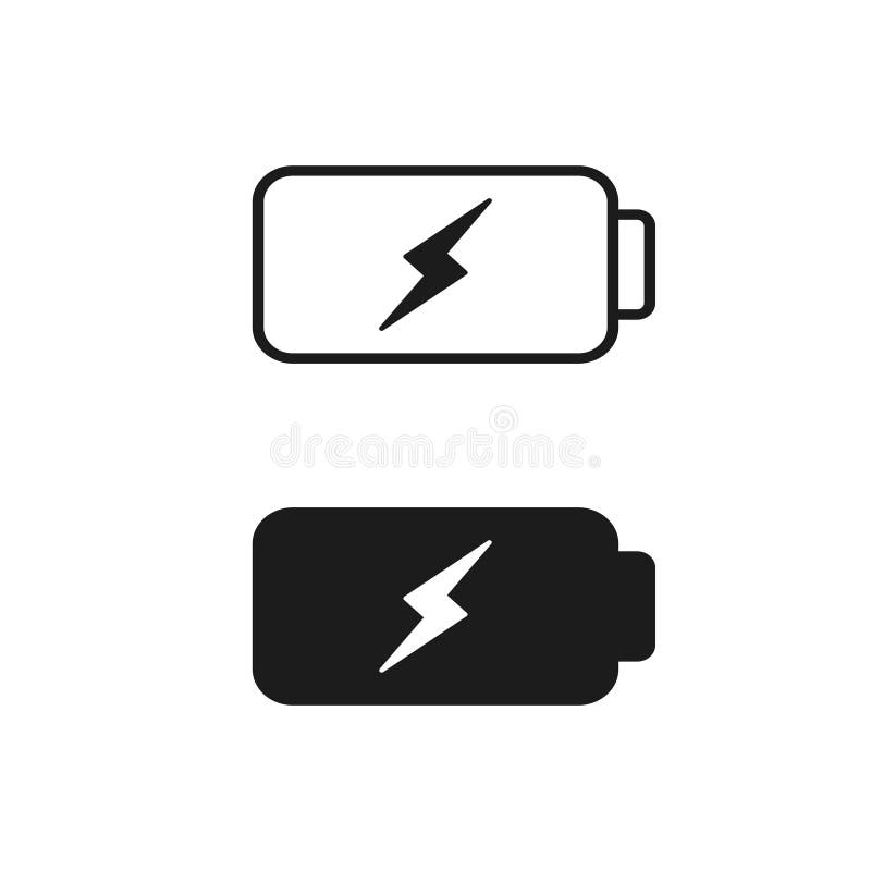 Battery Charging Icon Set, Vector Isolated Simple Illustration Stock ...