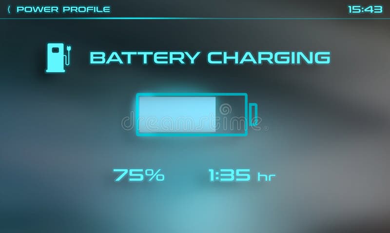 Battery Charging Interface for Car Computer Screen Stock Illustration ...