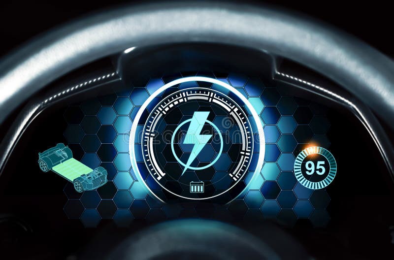 EV Battery Charging for Electric Cars with Battery Level Indicator ...
