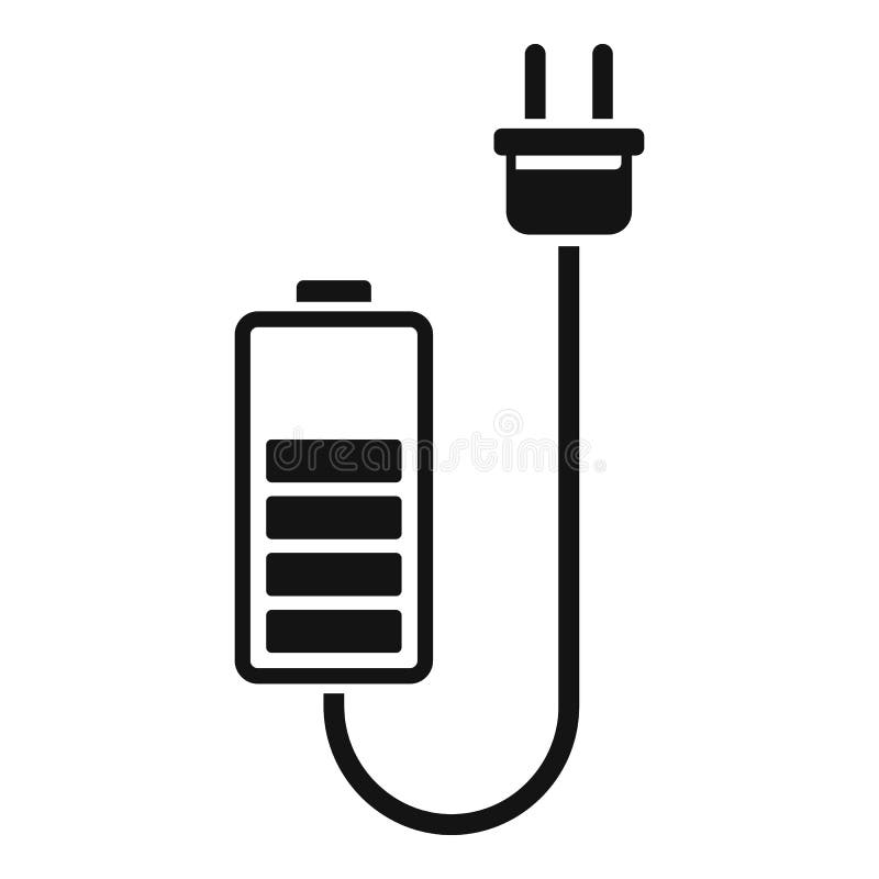 Plug Charging Battery Icon, Simple Style Stock Vector - Illustration of ...