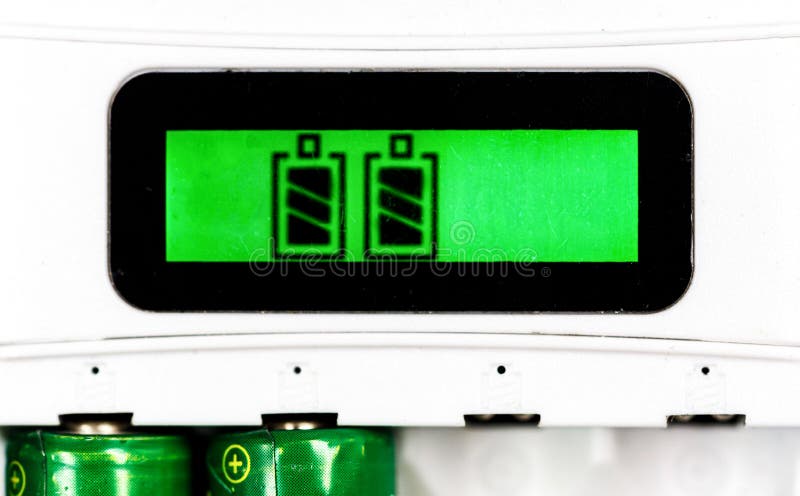 Battery Charging Process. Green Screen with Battery Indicator. Battery ...