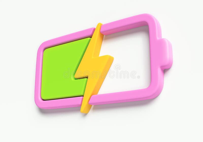 Battery Charging. Progress Bar Icon. Battery Level. 3D Render Stock ...