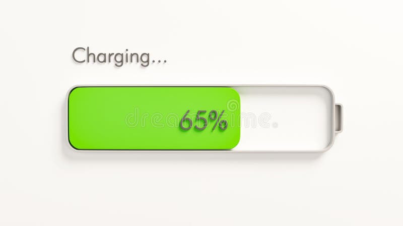 Battery Charging. Progress Bar Icon. Battery Level. 3D Render Stock ...