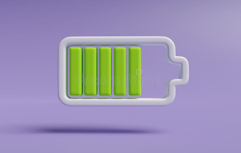Battery Charging. Progress Bar Icon. Battery Level. 3D Render Stock ...