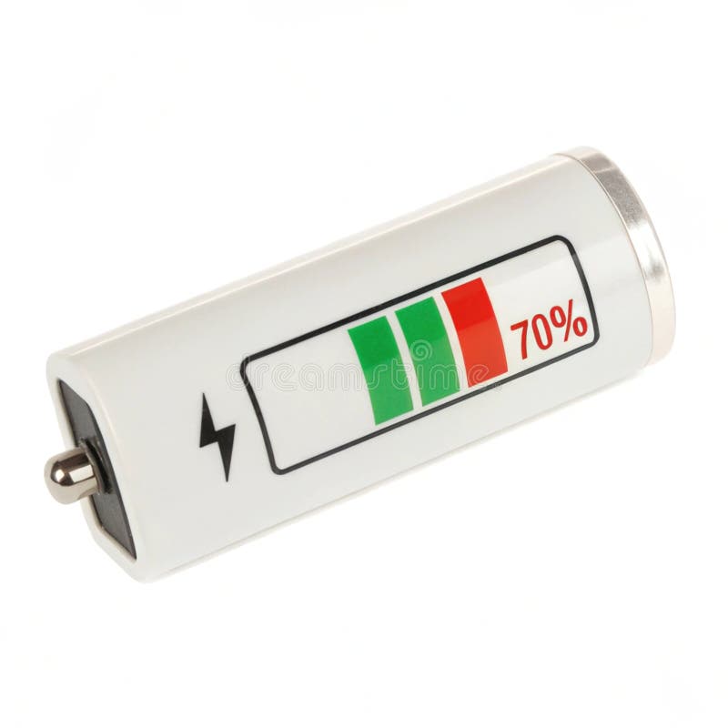 Battery Charging Status Indicator Isolated on White Background Stock ...