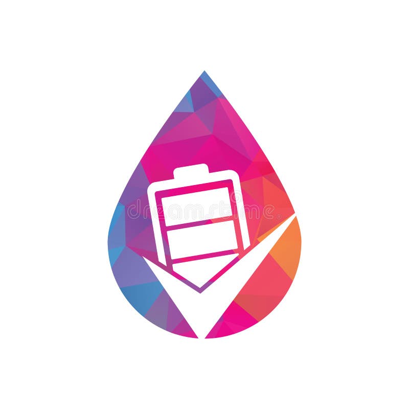 Battery Check Drop Shape Concept Vector Logo Stock Vector ...