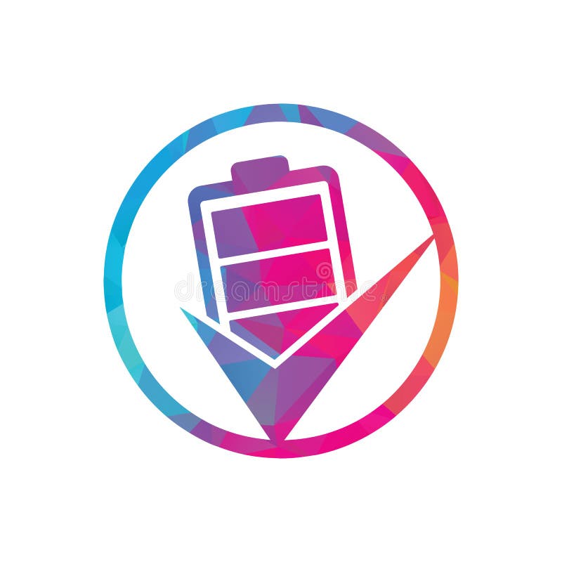 Battery Check Vector Logo Design Template. Stock Illustration ...