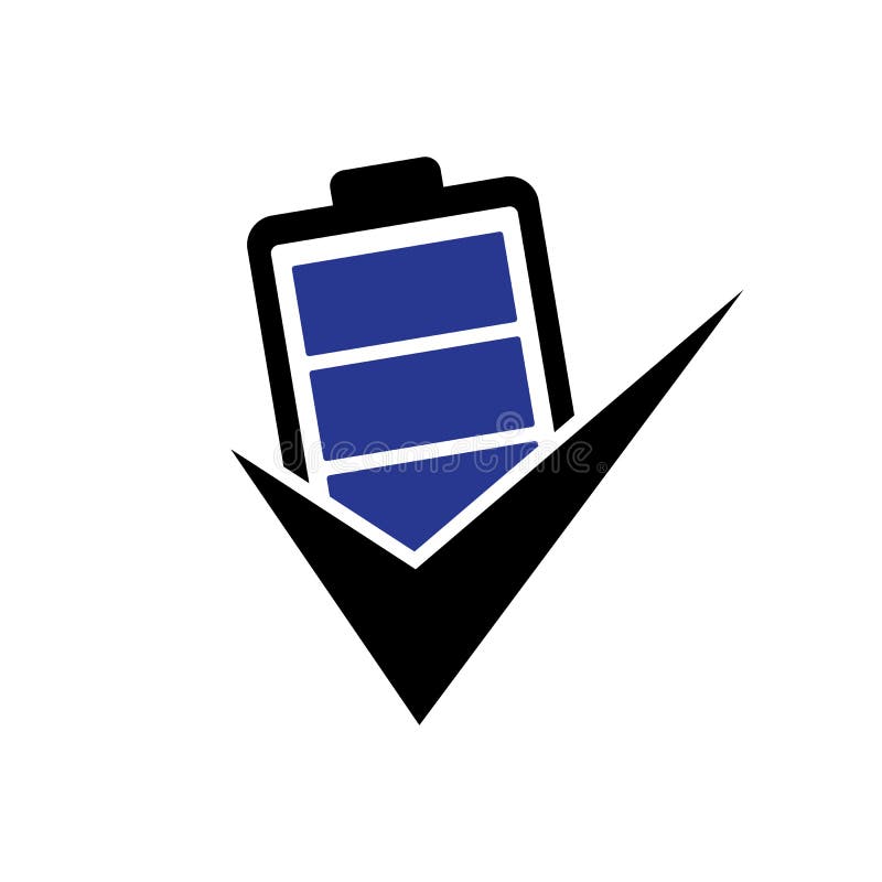 Battery Check Vector Logo Design Template. Stock Vector - Illustration ...