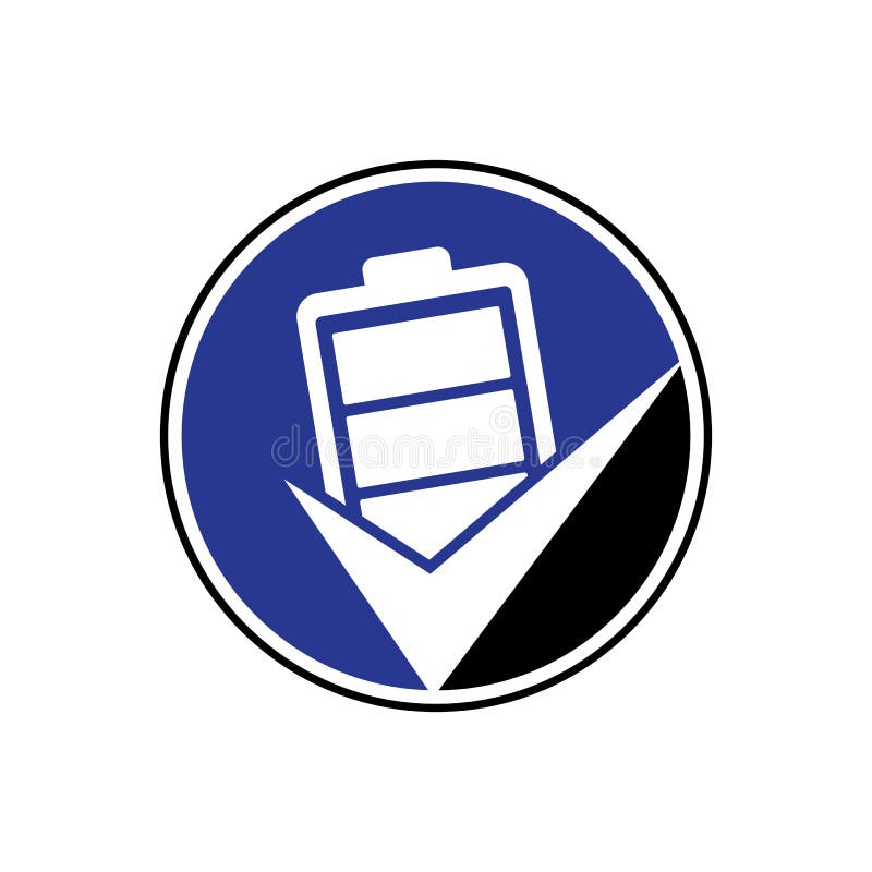 Battery Check Vector Logo Design Template. Stock Vector - Illustration ...