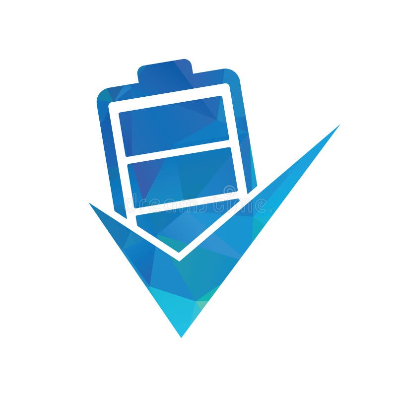 Battery Check Vector Logo Design Template. Stock Vector - Illustration ...