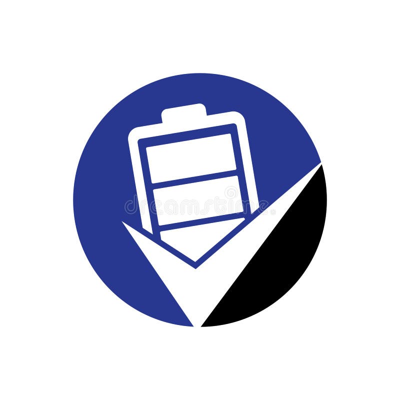 Battery Check Vector Logo Design Template. Stock Illustration ...