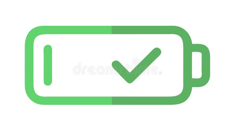 Battery Checkmark: Fully Charged Status Symbol Vector, Vector Design ...