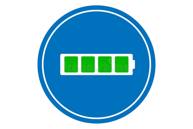 Battery in a Circle Vector Icon Symbol Stock Vector - Illustration of ...