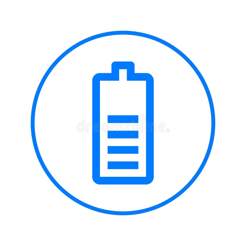 Battery Circular Line Icon. Round Colorful Sign. Flat Style Vector ...